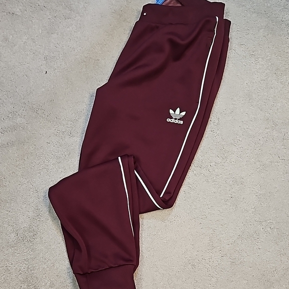 adidas | Pants & Jumpsuits | Adidas Maroon Sweatpants Joggers With ...